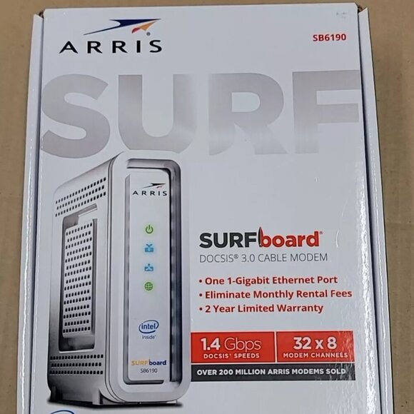 Arris | Networking | New In Box Arris Surfboard Sb69 Docsis 30 32 X 8 Gigabit Cable Modem White ...